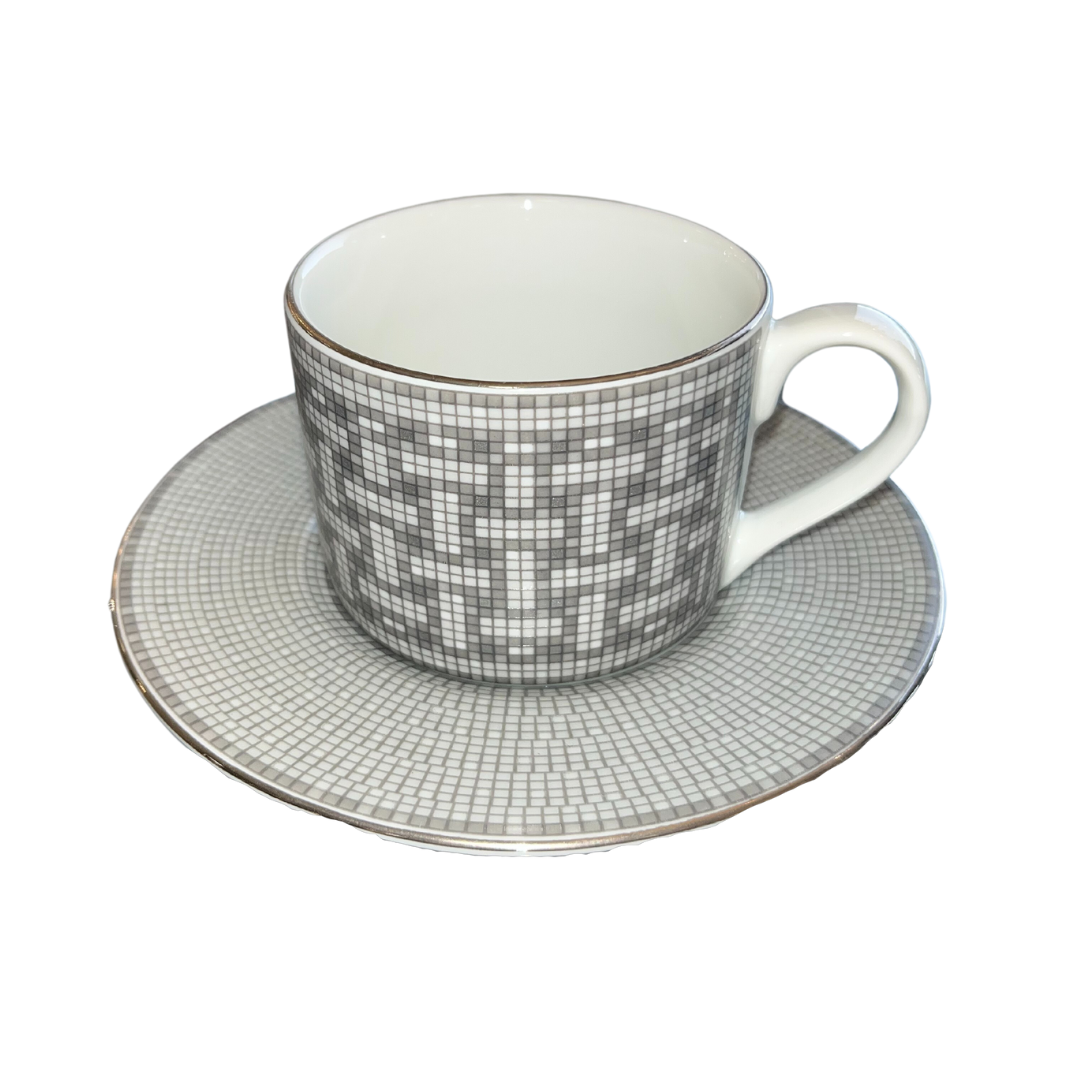 Grey Tea Cup and Saucer – My Home Rocks