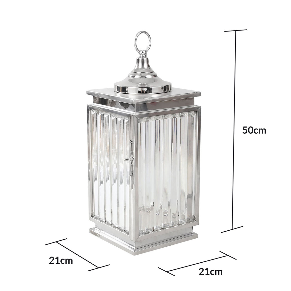 Silver Crystal Efect Glass Lantern – My Home Rocks