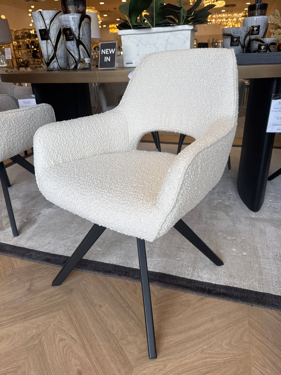 Portia Ivory Boucle Dining Chair – My Home Rocks