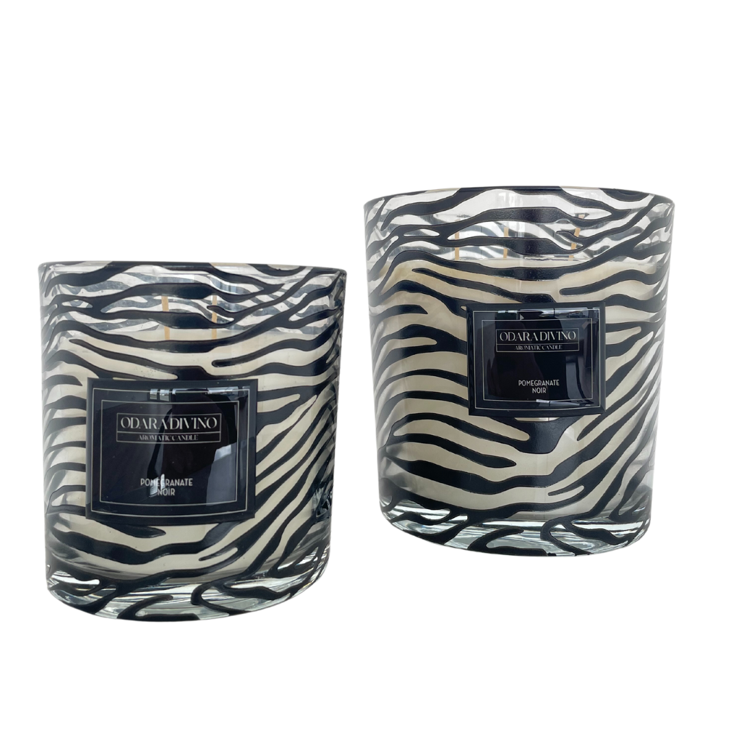 Zebra Murano Glass Candle Gift Set Pomegranate Noir – My Home Rocks