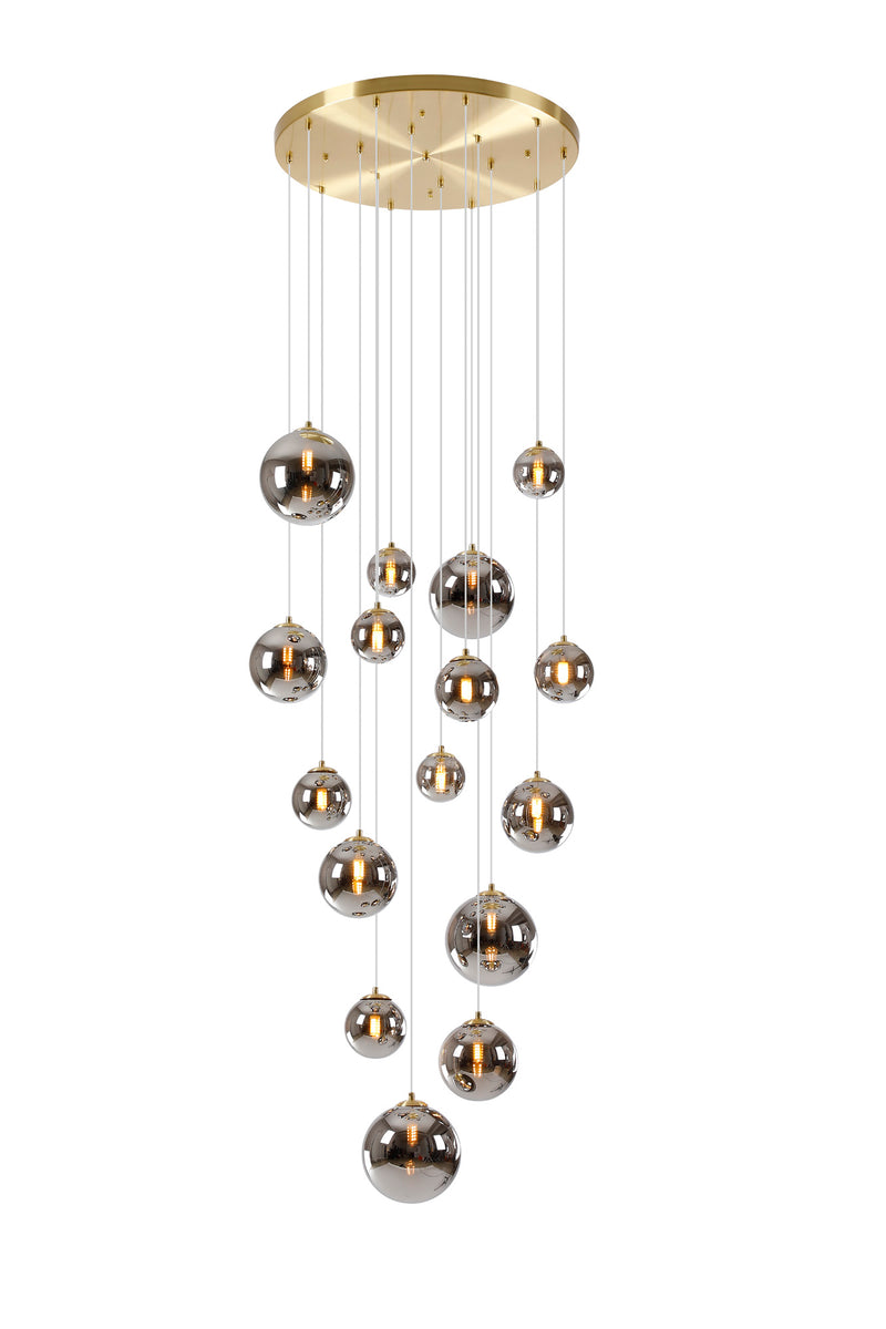 Saga Pendant 16 Light Gold/Chrome Plated Glass – My Home Rocks